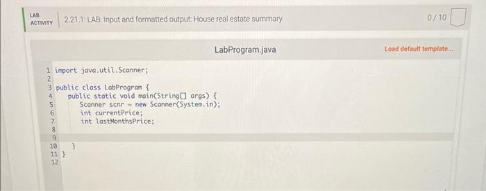 Solved 2 21 Lab Input And Formatted Output House Real