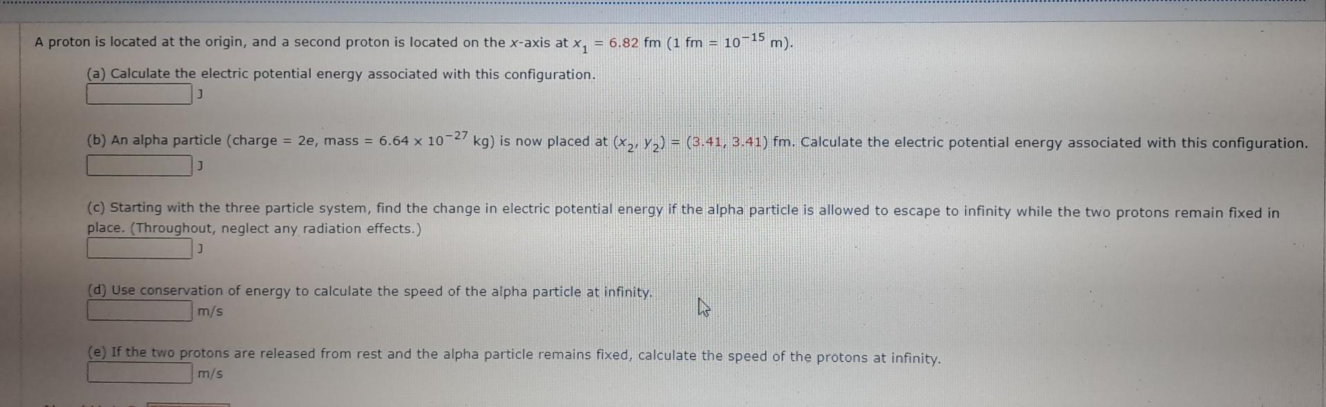 Solved A proton is located at the origin, and a second | Chegg.com