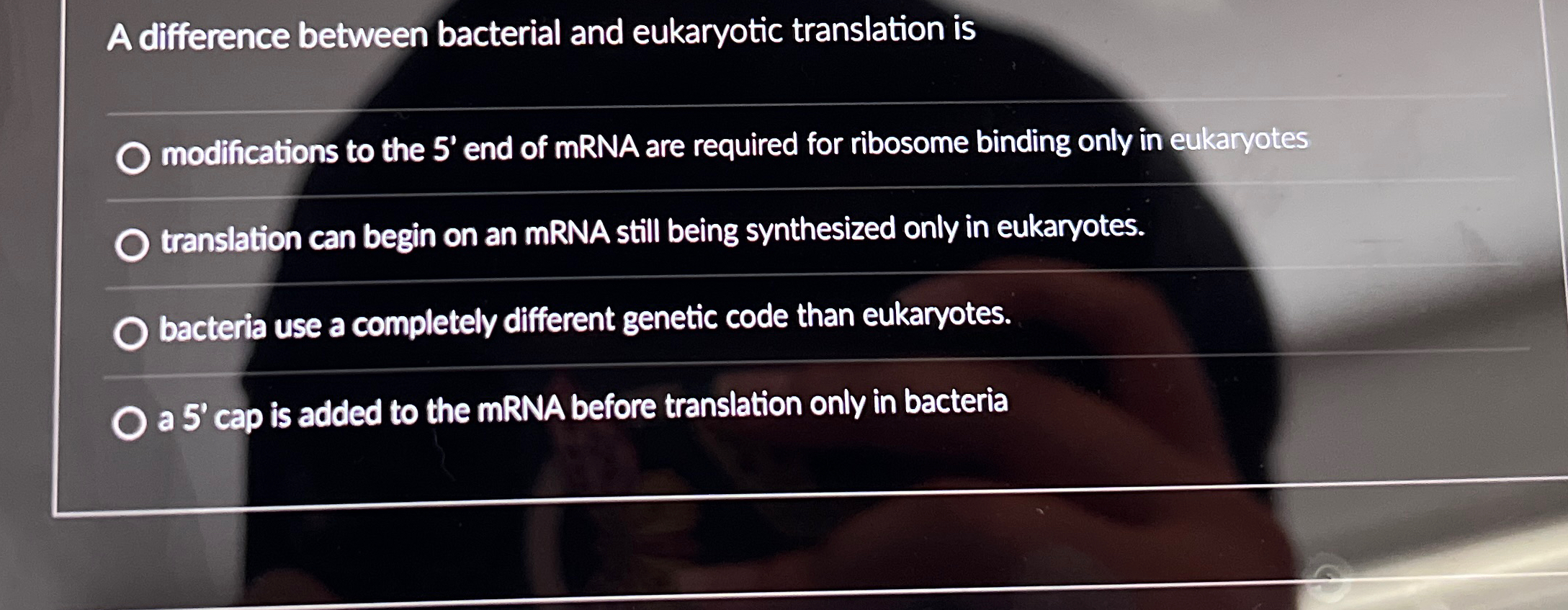 Solved A difference between bacterial and eukaryotic | Chegg.com