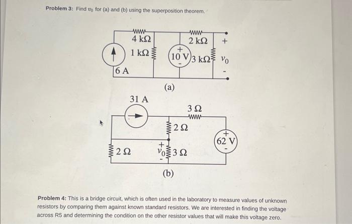 Solved Problem 3: Find v0 for (a) and (b) using the | Chegg.com