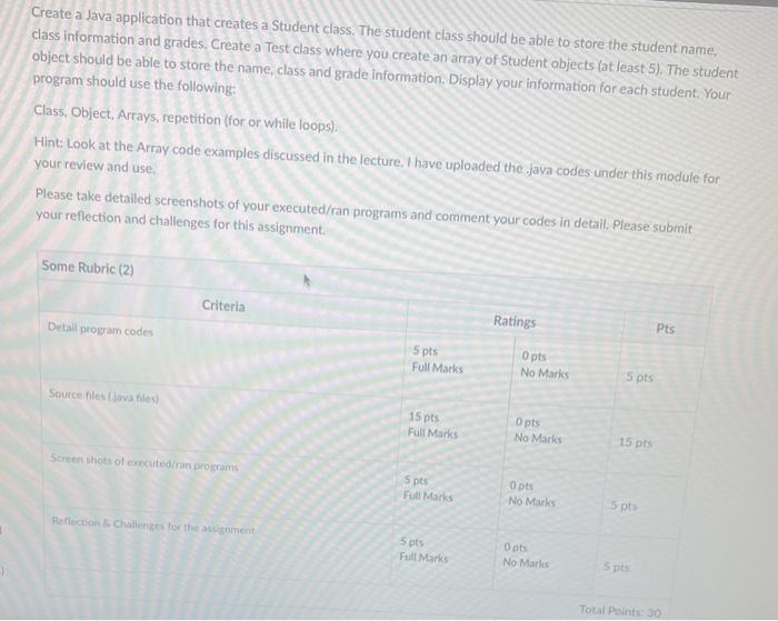Solved Create a Java application that creates a Student | Chegg.com