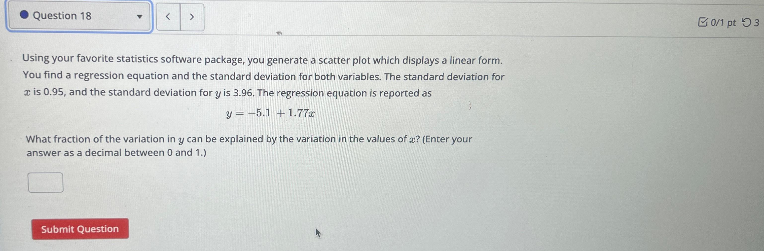 Solved Question 18Using your favorite statistics software | Chegg.com