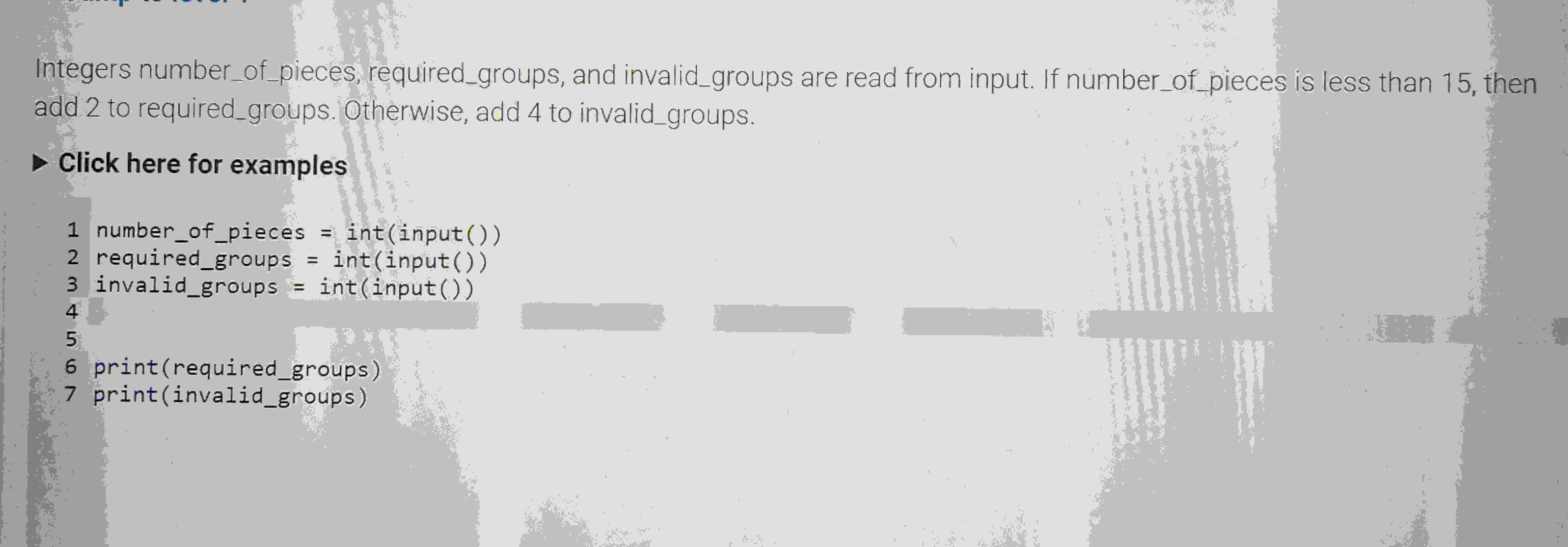 Integers number_of_pieces, required_groups, and | Chegg.com