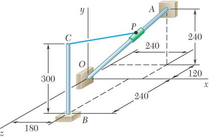 Solved Slider P can move along rod OA. An elastic cord PC is | Chegg.com