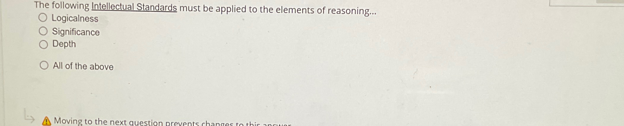 Solved The following Intellectual Standards must be applied | Chegg.com