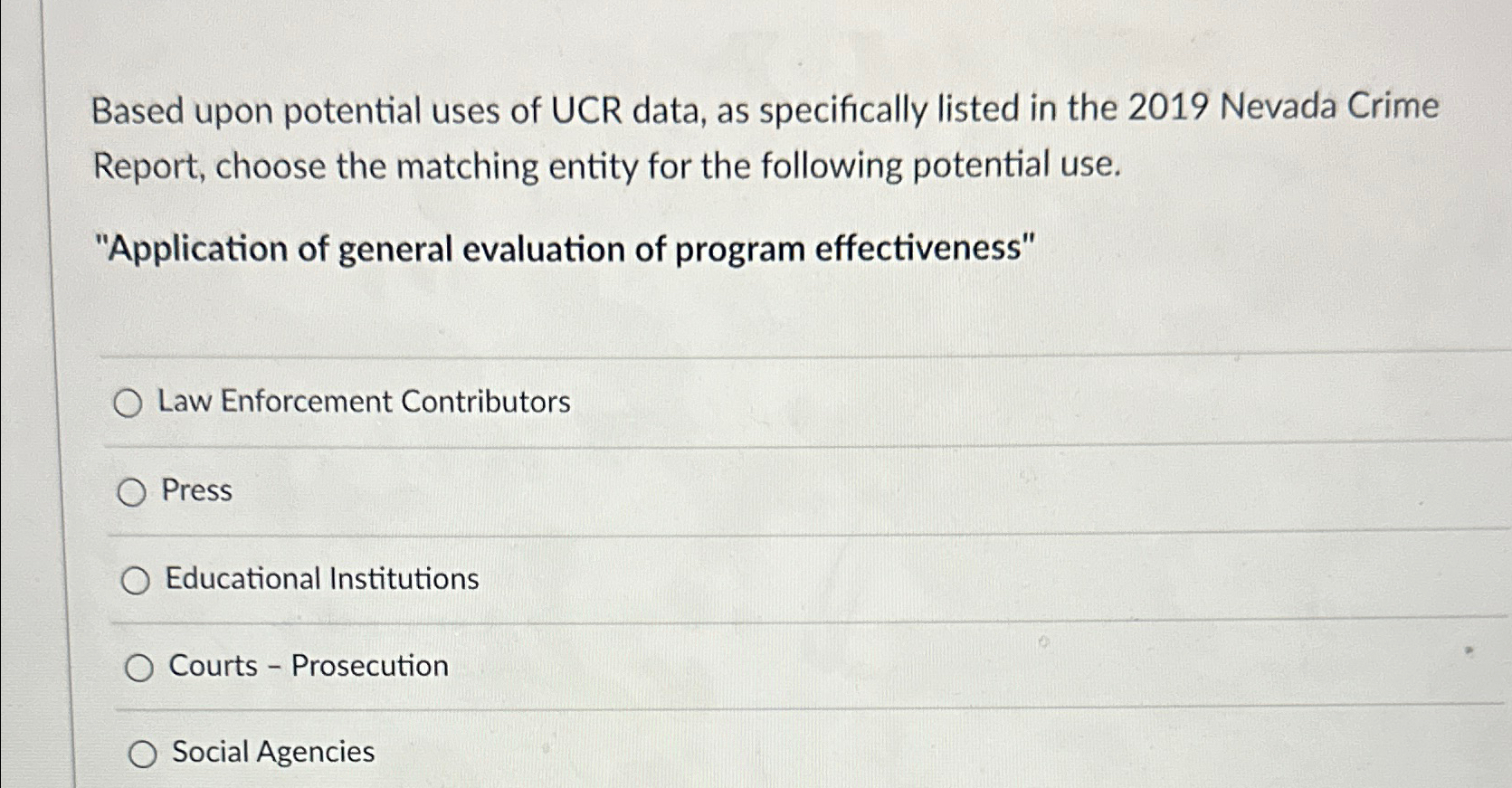 Solved Based upon potential uses of UCR data, as | Chegg.com Solved Based upon potential uses of UCR data, as | Chegg.com