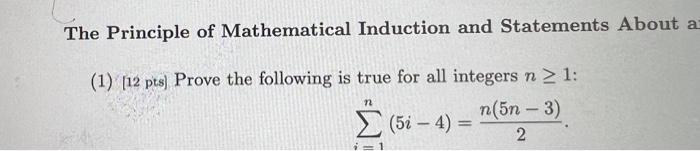 Solved The Principle of Mathematical Induction and | Chegg.com