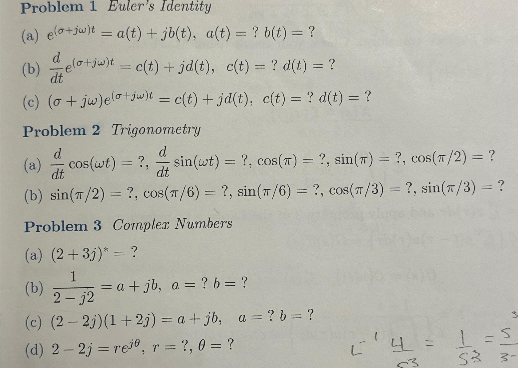 Solved Problem 1 ﻿Euler's | Chegg.com