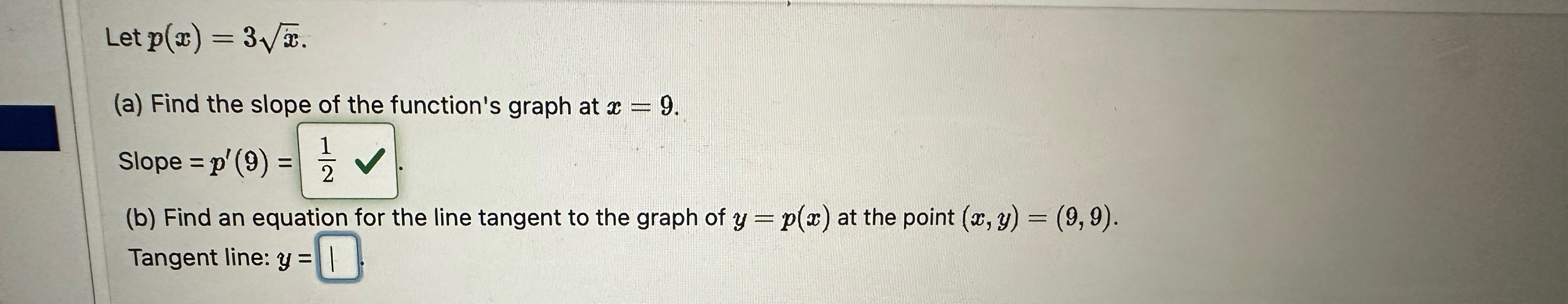 Solved Let p(x)=3x2.(a) ﻿Find the slope of the function's | Chegg.com
