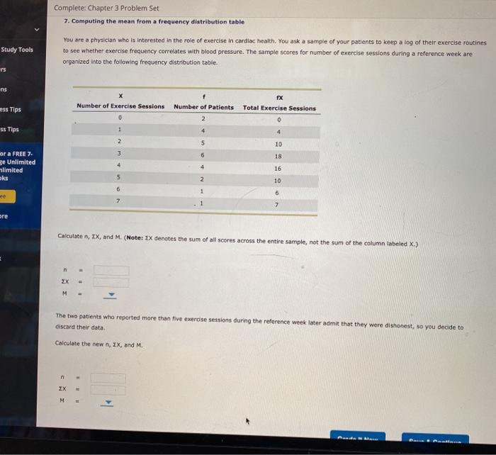 Solved Complete: Chapter 3 Problem Set 7. Computing the mean | Chegg.com