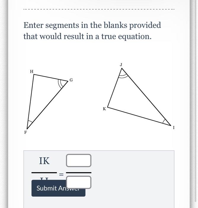 Solved Enter segments in the blanks provided that would | Chegg.com