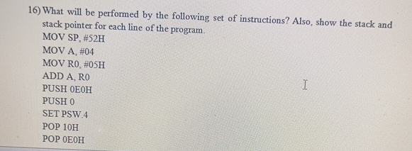 Solved What will be performed by the following set of | Chegg.com