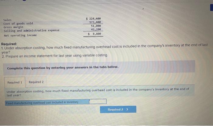 Solved Exercise 7-1 (Algo) Variable and Absorption Costing | Chegg.com