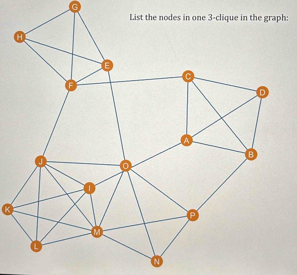 Solved List the nodes in one 3-clique in the graph:PB | Chegg.com