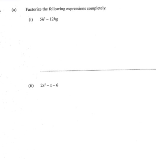 Solved (a) Factorize the following expressions completely. | Chegg.com