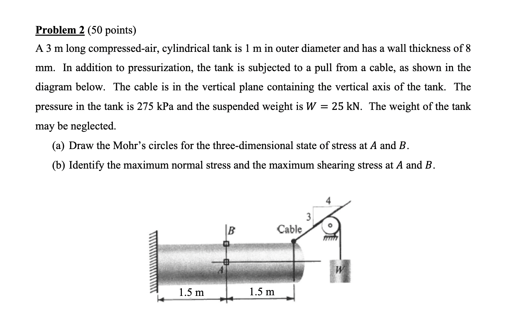 Solved Problem 2 ( 50 ﻿points) ﻿A 3 ﻿m long compressed-air, | Chegg.com