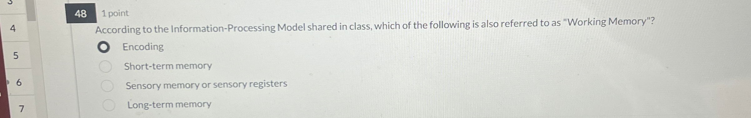 Solved 481 ﻿point4According to the Information-Processing | Chegg.com