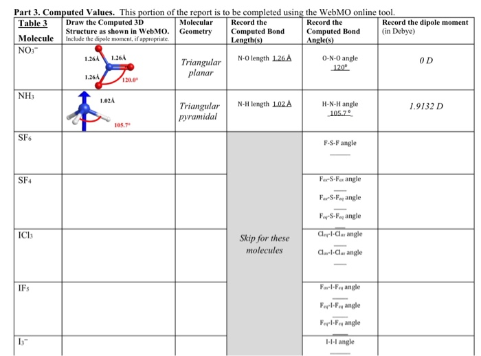 Part 3. Computed Values. This portion of the report | Chegg.com