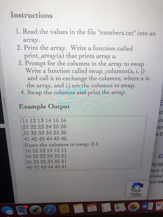 Solved Instructions 1. Read the values in the file | Chegg.com