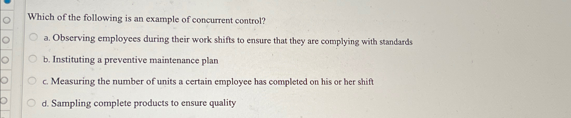 Solved Which of the following is an example of concurrent | Chegg.com