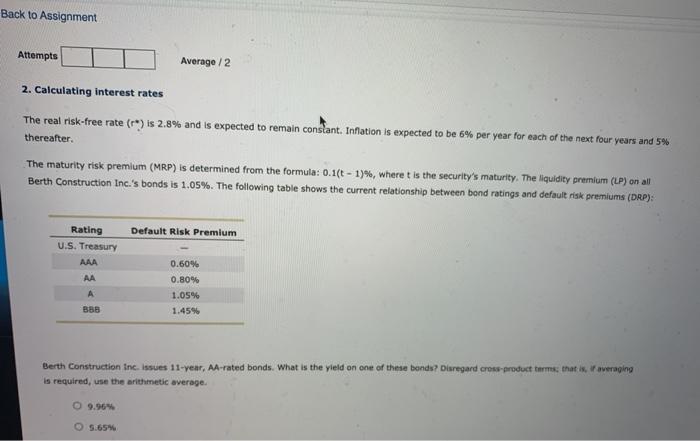 Solved Default Risk Premium Rating U.S. Treasury AAA 0.60% | Chegg.com