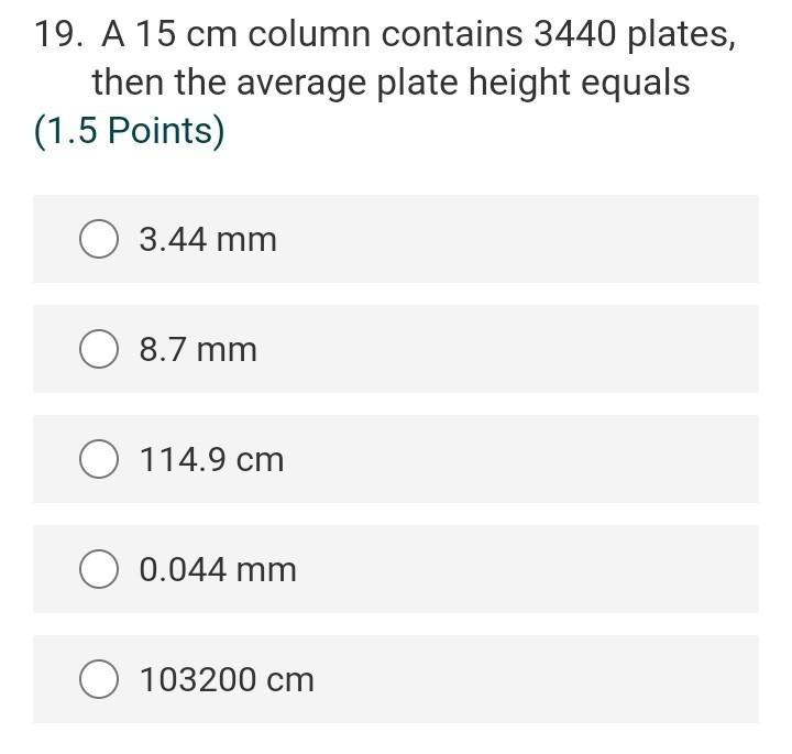 Solved 20. In the previous question, column resolution (R) | Chegg.com