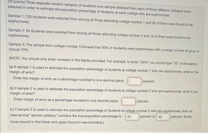 Solved Sample 1: 130 students were selected from among all | Chegg.com