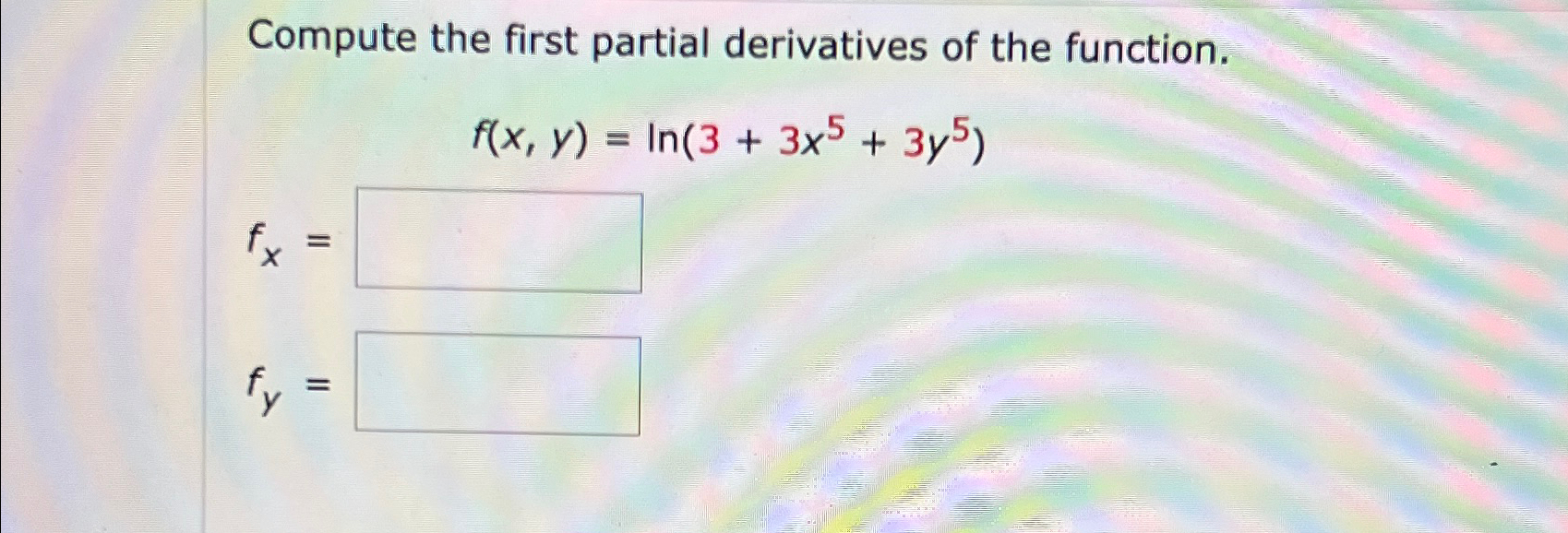Solved Compute the first partial derivatives of the | Chegg.com