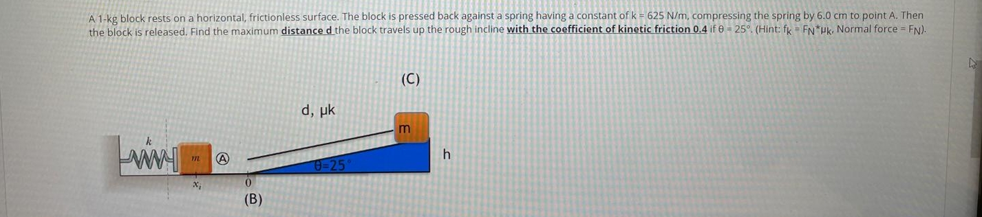 Solved A 1-kg ﻿block rests on a horizontal, frictionless | Chegg.com