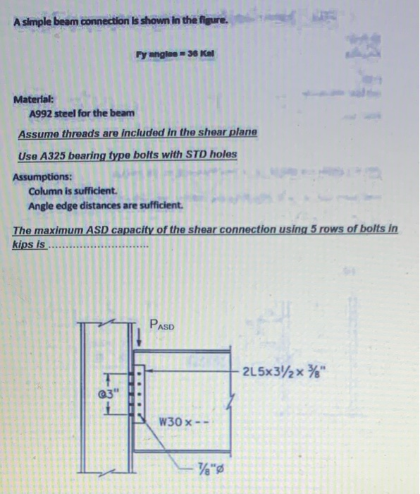A simple beam connection is shown in the figure. Py | Chegg.com