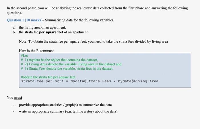 Solved R-Studio: I need to summarize data for living area of | Chegg.com