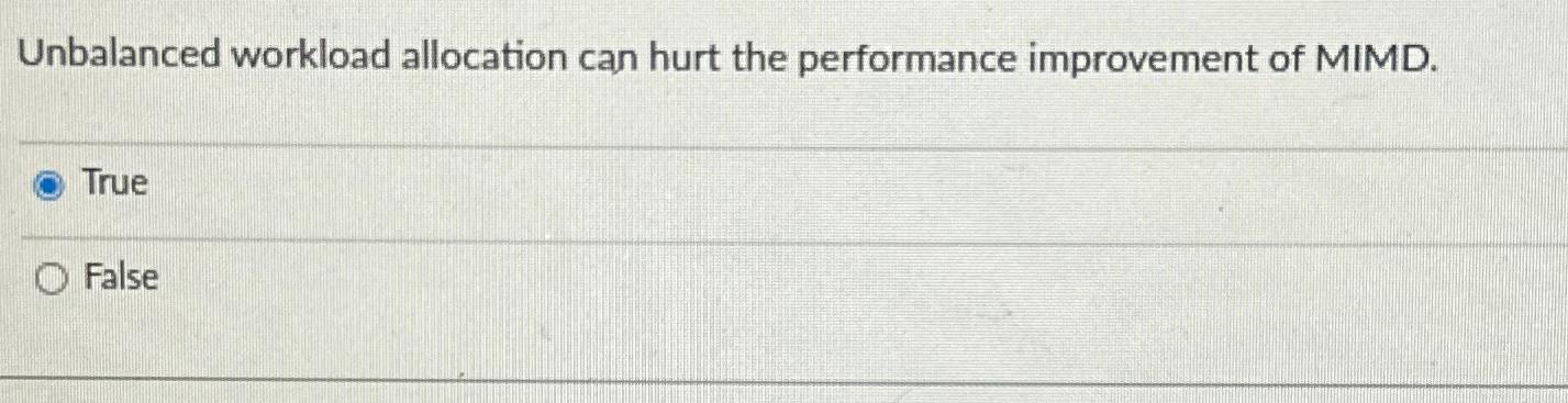Solved Unbalanced workload allocation can hurt the | Chegg.com