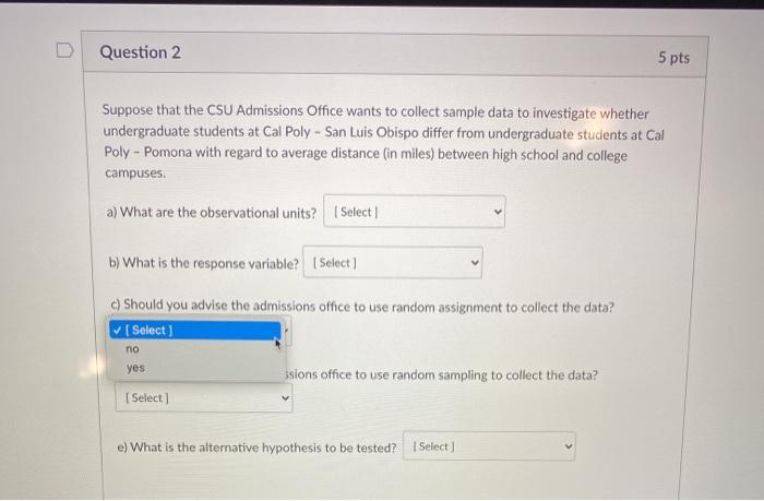 Solved Question 2 5 pts Suppose that the CSU Admissions | Chegg.com
