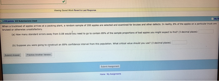 Solved Viewing Saved Work Revert to Last Response -10 points | Chegg.com