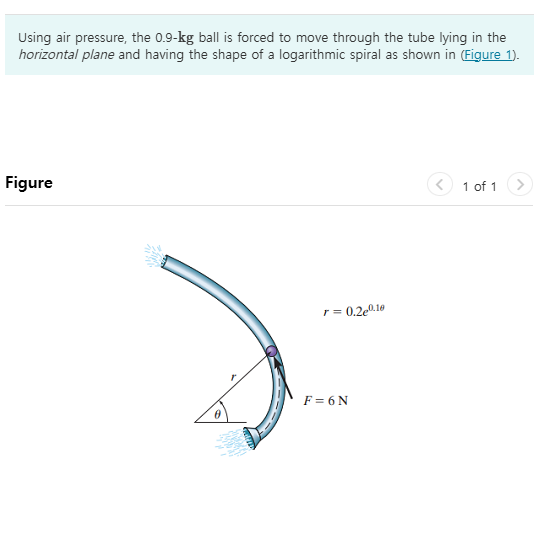 Solved Using air pressure, the 0.9-kg ﻿ball is forced to | Chegg.com
