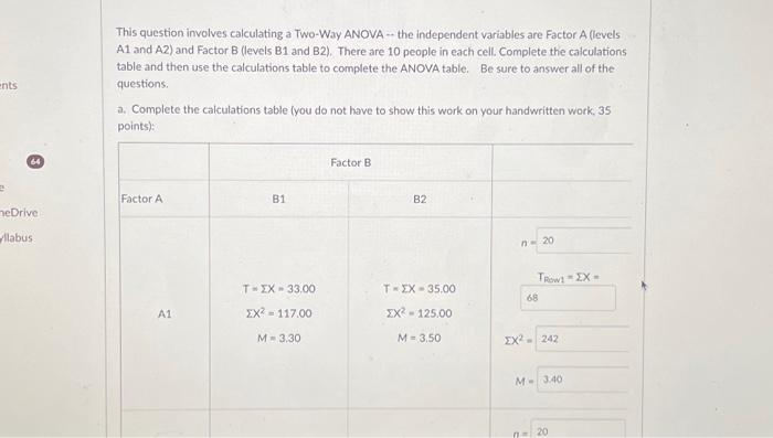 ents 64 meDrive yllabus This question involves | Chegg.com
