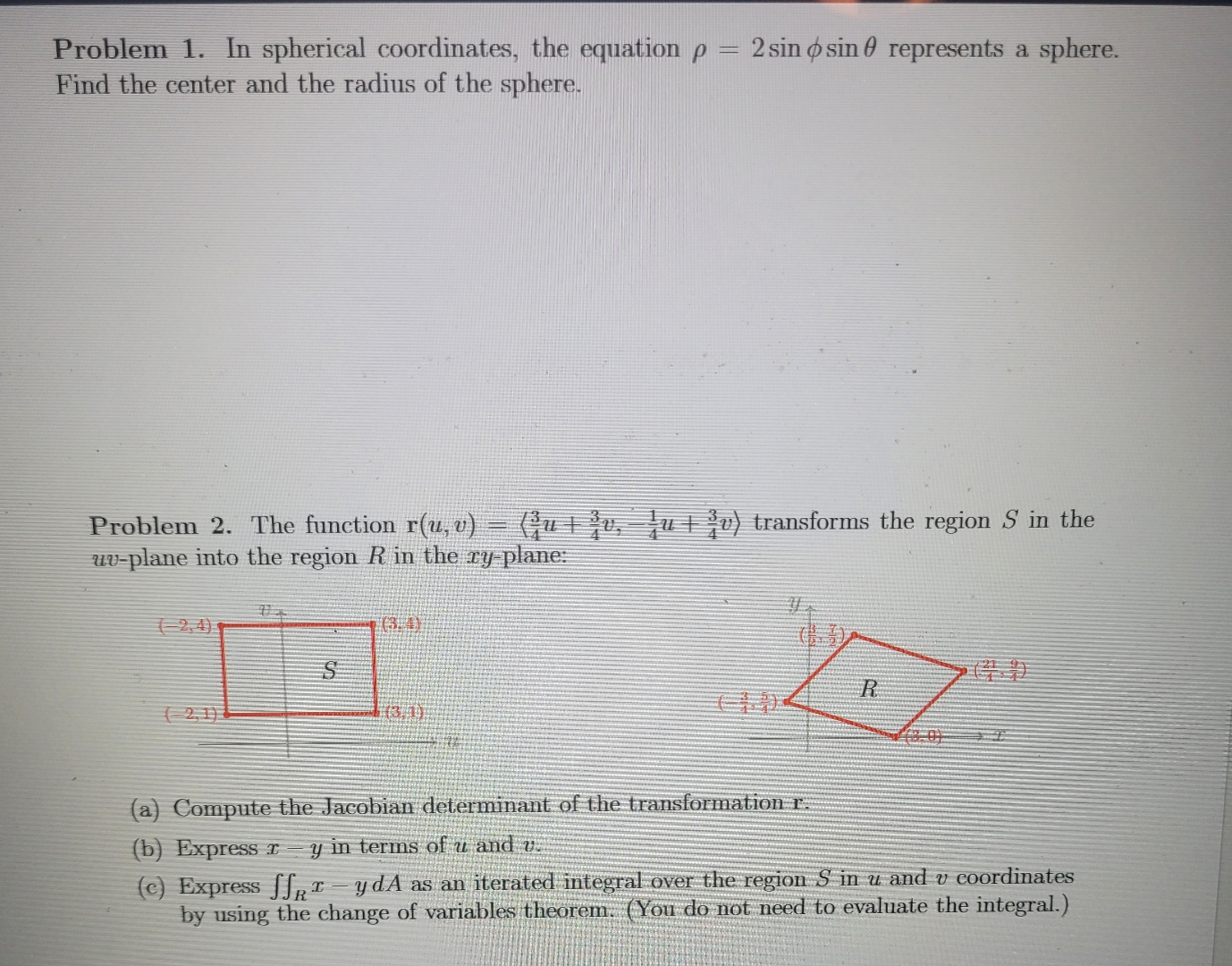 Solved by an EXPERT Problem 1. ﻿In spherical coordinates, the equation ...