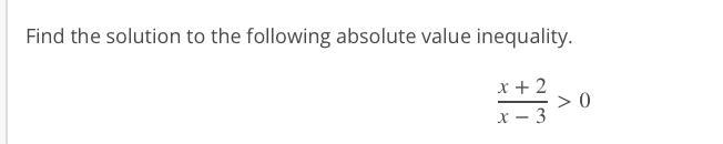 Solved Find the solution to the following absolute value | Chegg.com