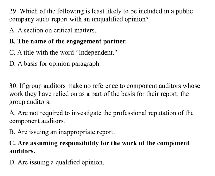 Solved 29. Which of the following is least likely to be | Chegg.com