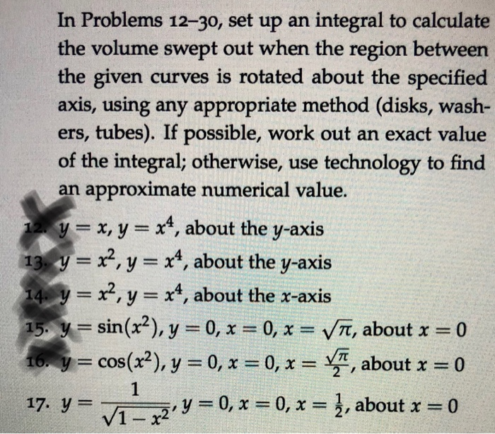 Solved In Problems 12–30, set up an integral to calculate | Chegg.com