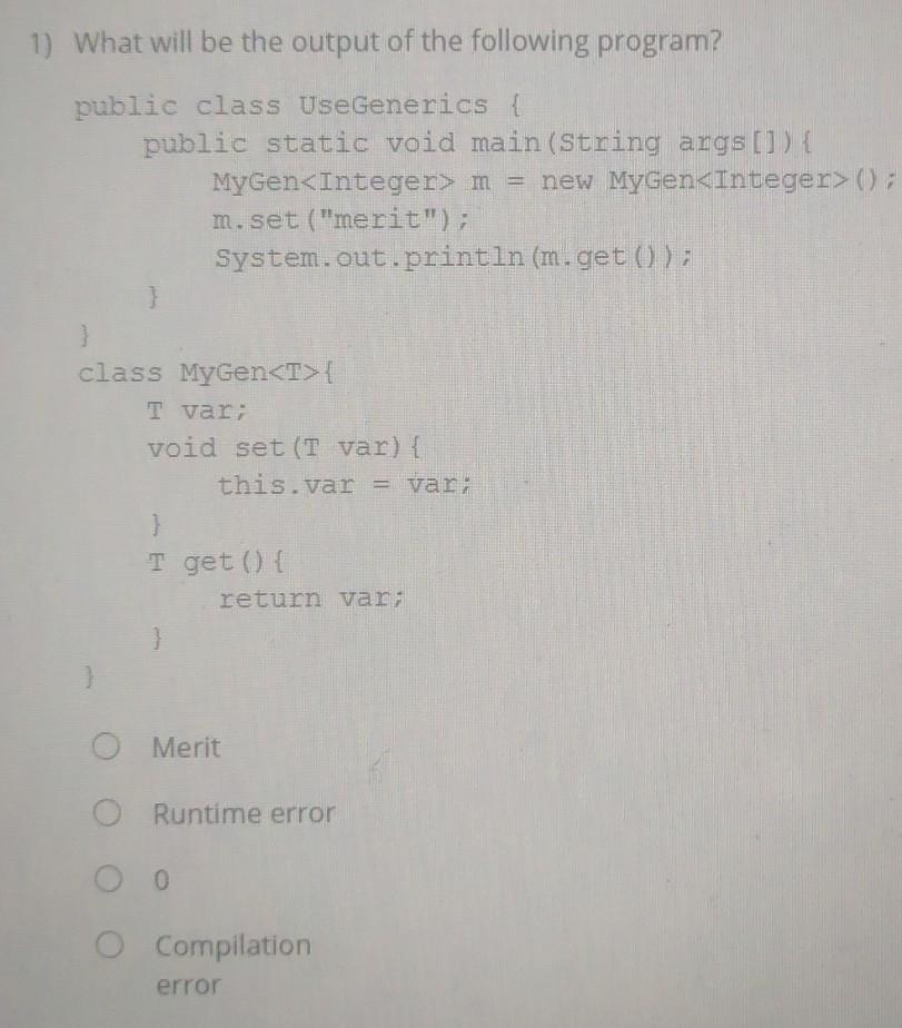 Solved 1) What will be the output of the following program? | Chegg.com