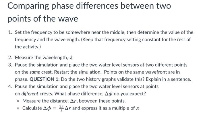 Comparing phase differences between two points of the | Chegg.com