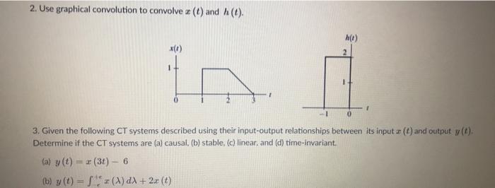 Solved 2. Use graphical convolution to convolve (1) and | Chegg.com