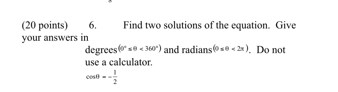 Solved (20 ﻿points) 6. ﻿Find two solutions of the equation. | Chegg.com