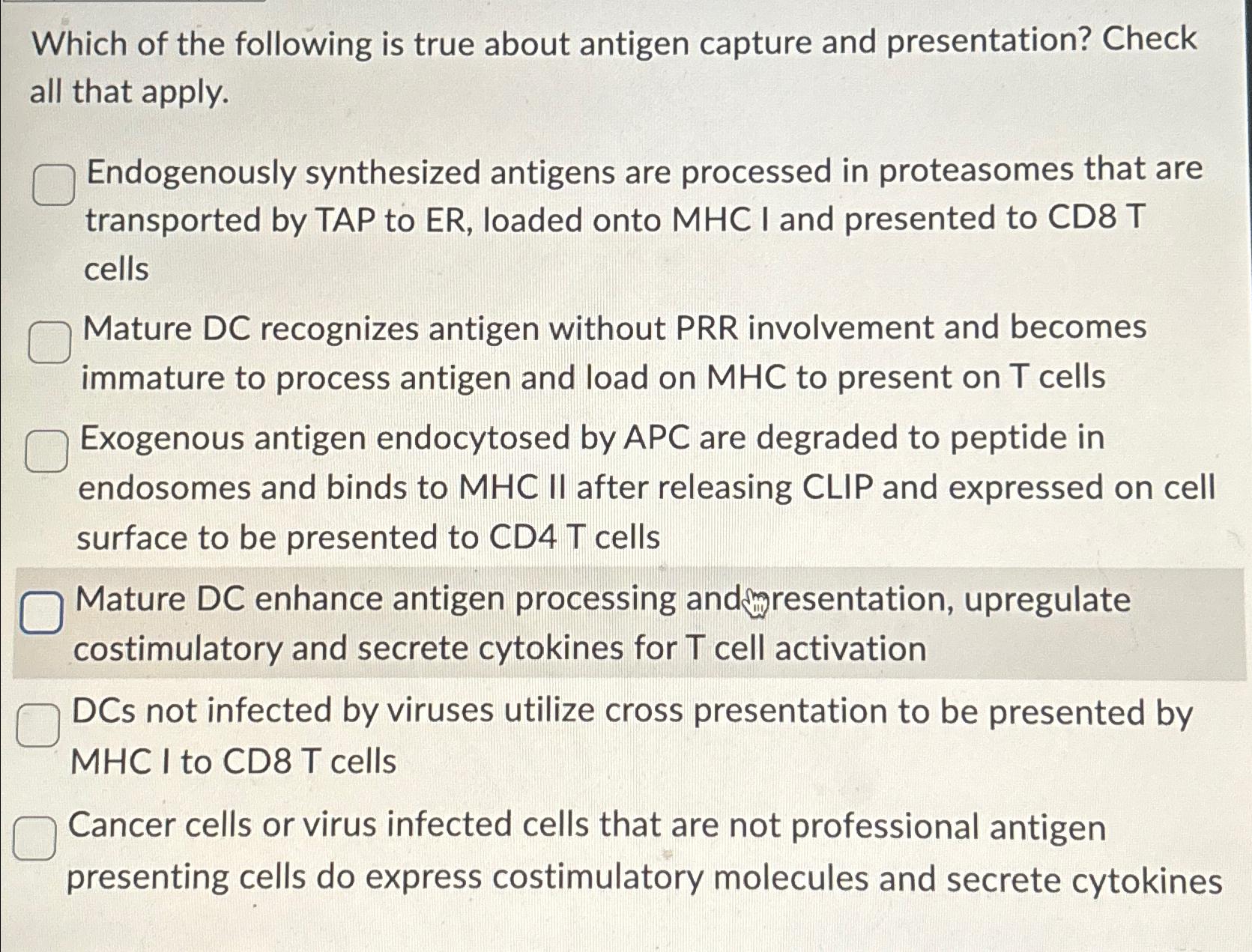 Solved Which of the following is true about antigen capture | Chegg.com