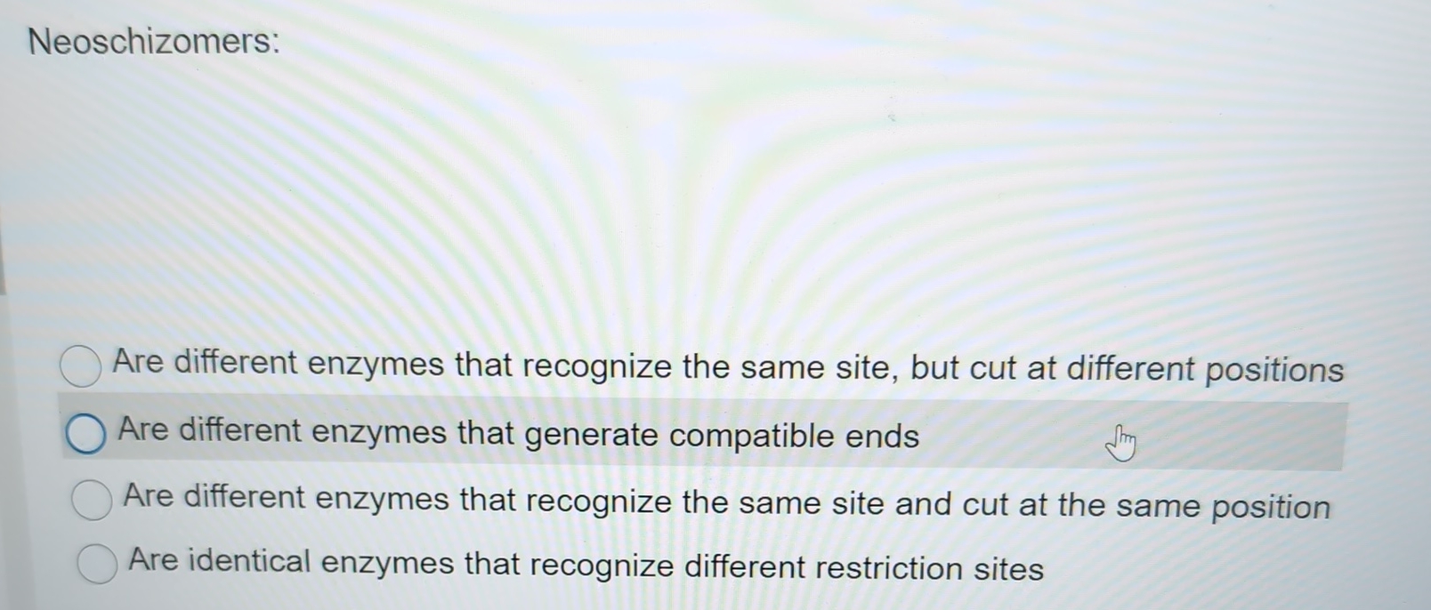 Solved Neoschizomers:Are different enzymes that recognize | Chegg.com