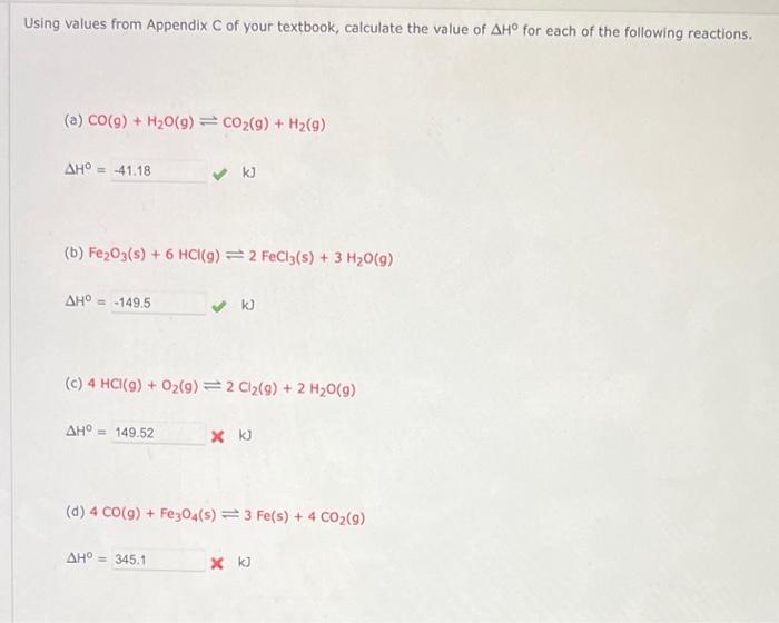 Solved Using values from Appendix C of your textbook, | Chegg.com