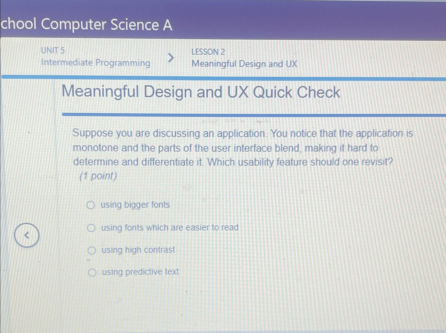 Solved chool Computer Science AUNIT 5LESSON 2Intermediate | Chegg.com