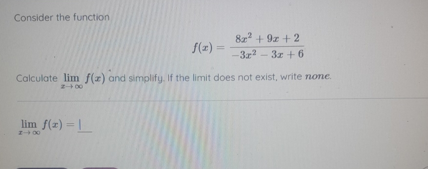 Solved Consider The Functionf X 8x2 9x 2 3x2 3x 6calculate
