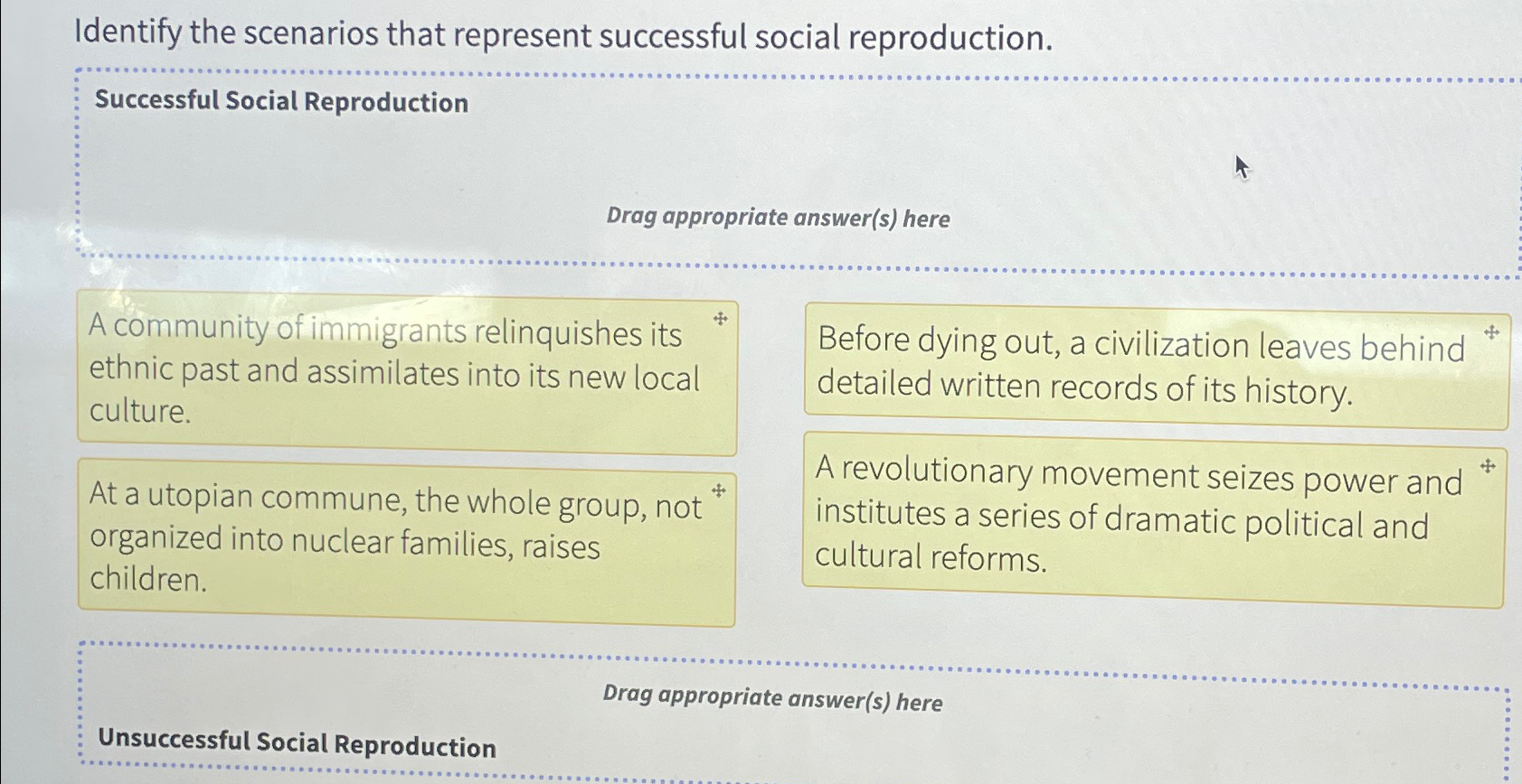 Solved Identify the scenarios that represent successful | Chegg.com